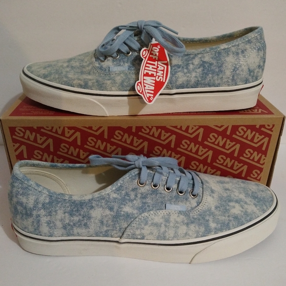 Vans | Shoes | Vans Authentic Denim Shoes Blue White Mens Size 15 ...
